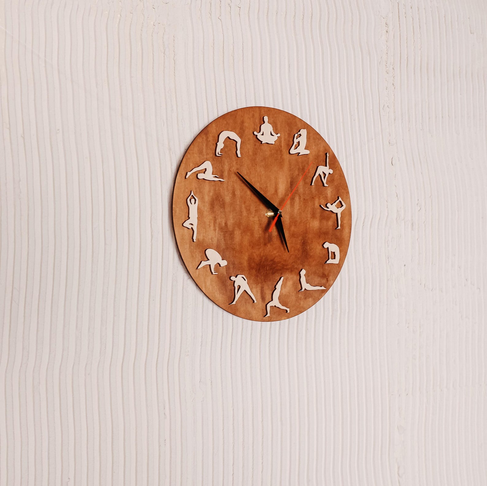 Pilates Wall Clock, Yoga Poses Clock, Stretching Clock, Pilates Yoga ...