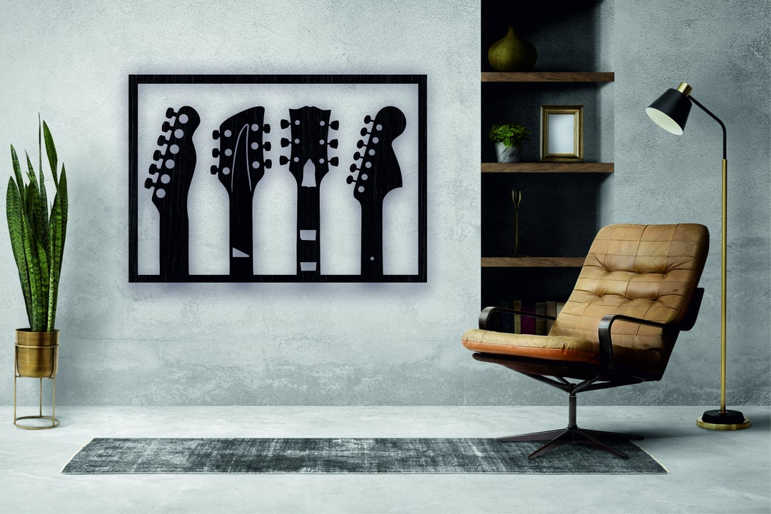 Guitar Wooden Home Decor / Guitar Wall Art / Music Wall Art / - Etsy