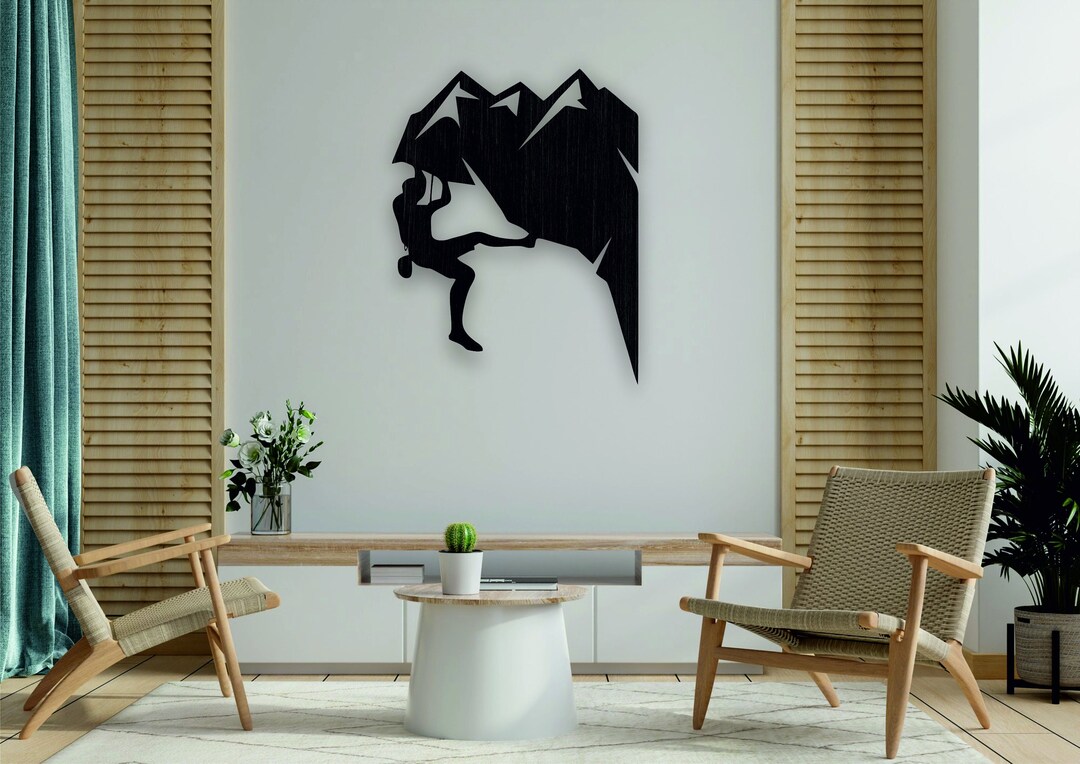 Rock Climber Wood Wall Art, Mountain Wall Hanging Art, Climbing Wall ...