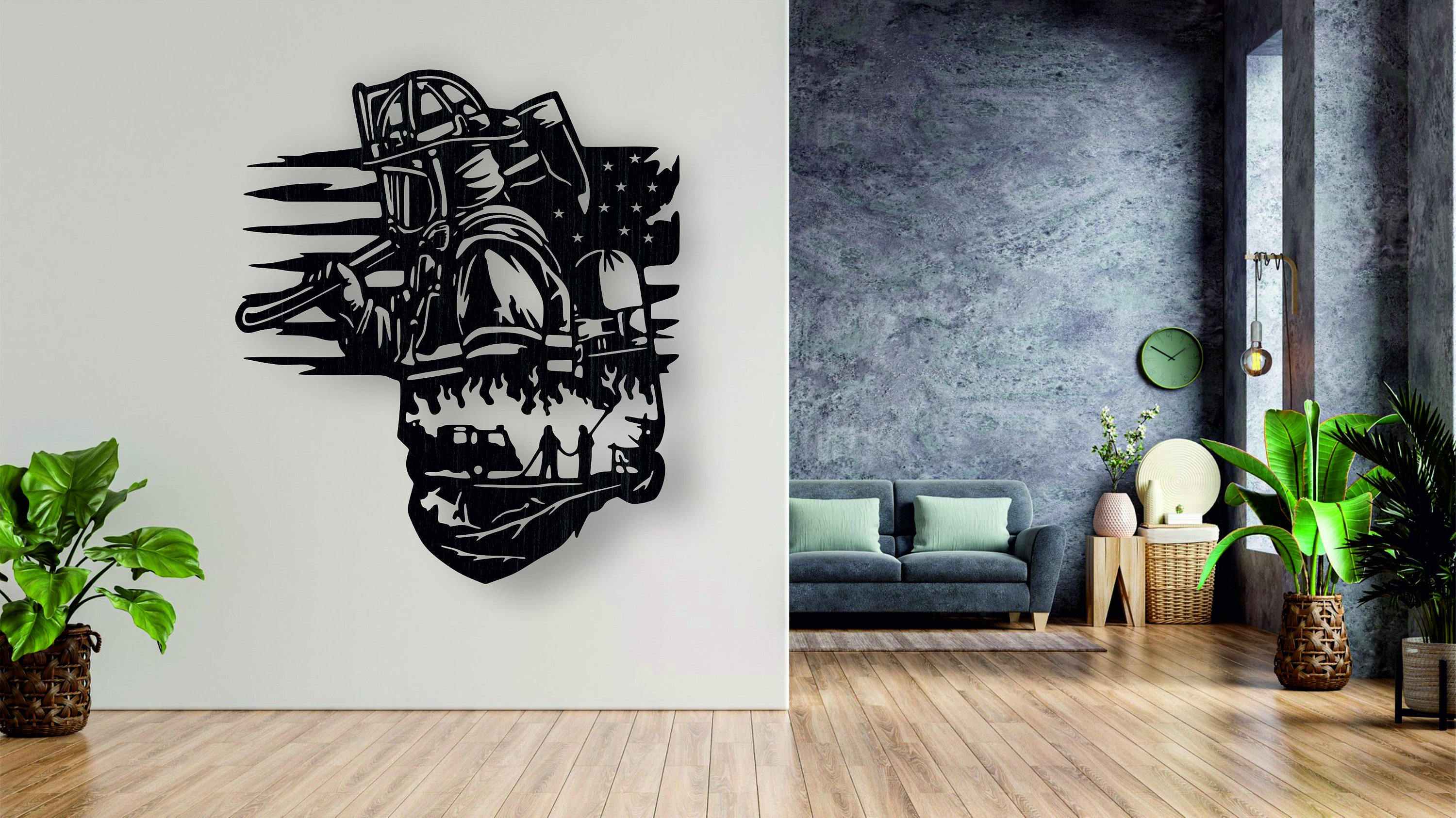 Firefighter Wooden Wall Panel Firefighter Wall Art - Etsy