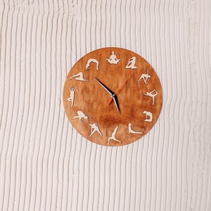 Pilates Wall Clock, Yoga Poses Clock, Stretching Clock, Pilates Yoga ...
