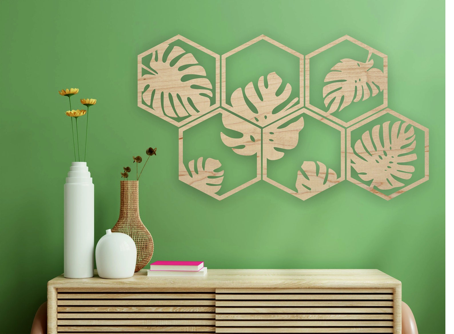 Modern Wood Wall Art Monstera Wall Art Monstera Leaves Wall - Etsy