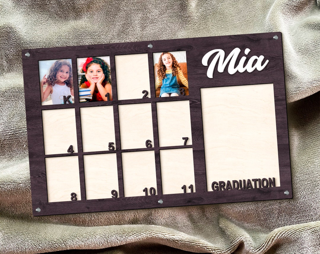 Personalized Grade School Photo Frame, School Years Photo Frame, Pre K ...