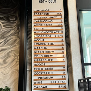 Wood Wall Menu Board, Letter Board, Personalized Wall Menu, Cafe Letter ...