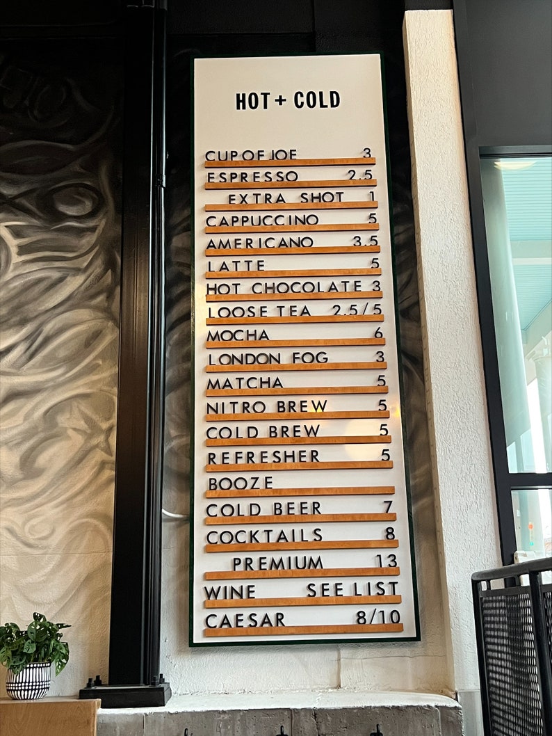 Wood Wall Menu Board Letter Board Personalized Wall Menu - Etsy