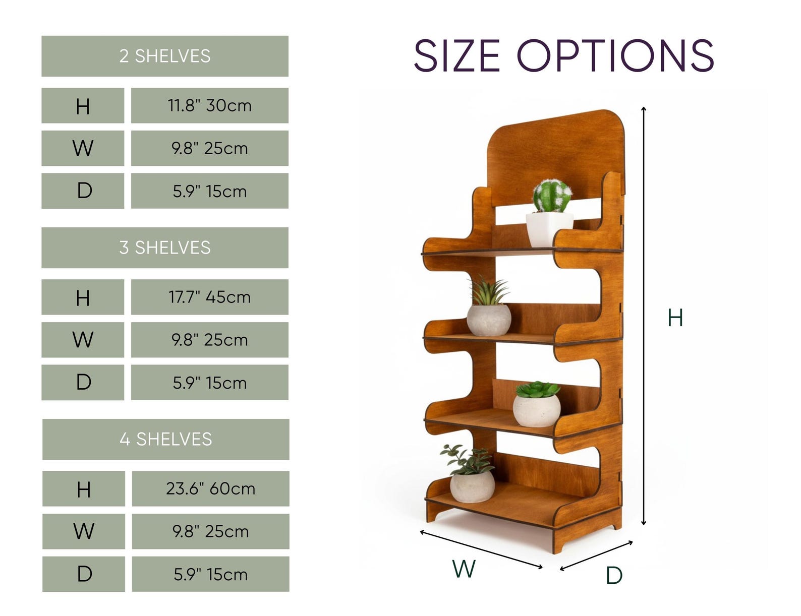 Wood Display Stand | Tiered Shelf for Plants & Decor | Small Wooden ...