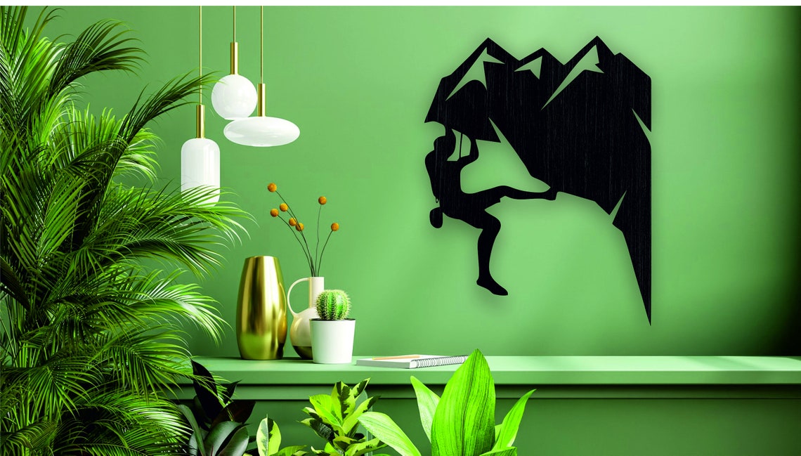 Rock Climber Wood Wall Art, Climbing Wall Decor , Adventure Sign ...