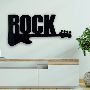 Rock Music Wooden Wall Decor, Rock Wall Art, Rock and Roll Home Decor ...
