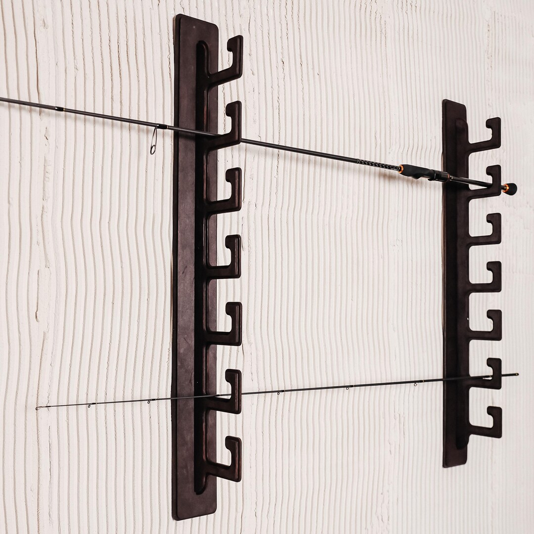Wall Rod Rack, Rod Holder, Wood Rod Rack, Fishing Rack, Wall Mounted ...