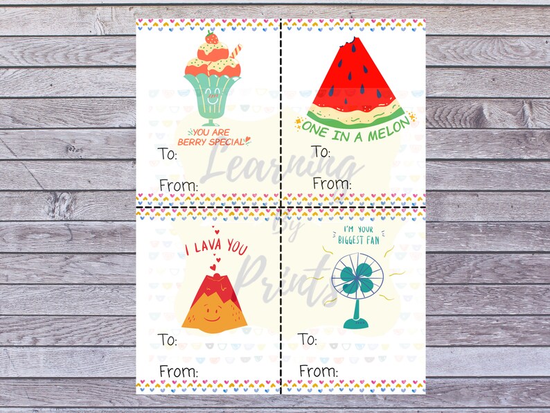 Printable Valentines for Kids. Digital Download Valentine's Day Cards ...