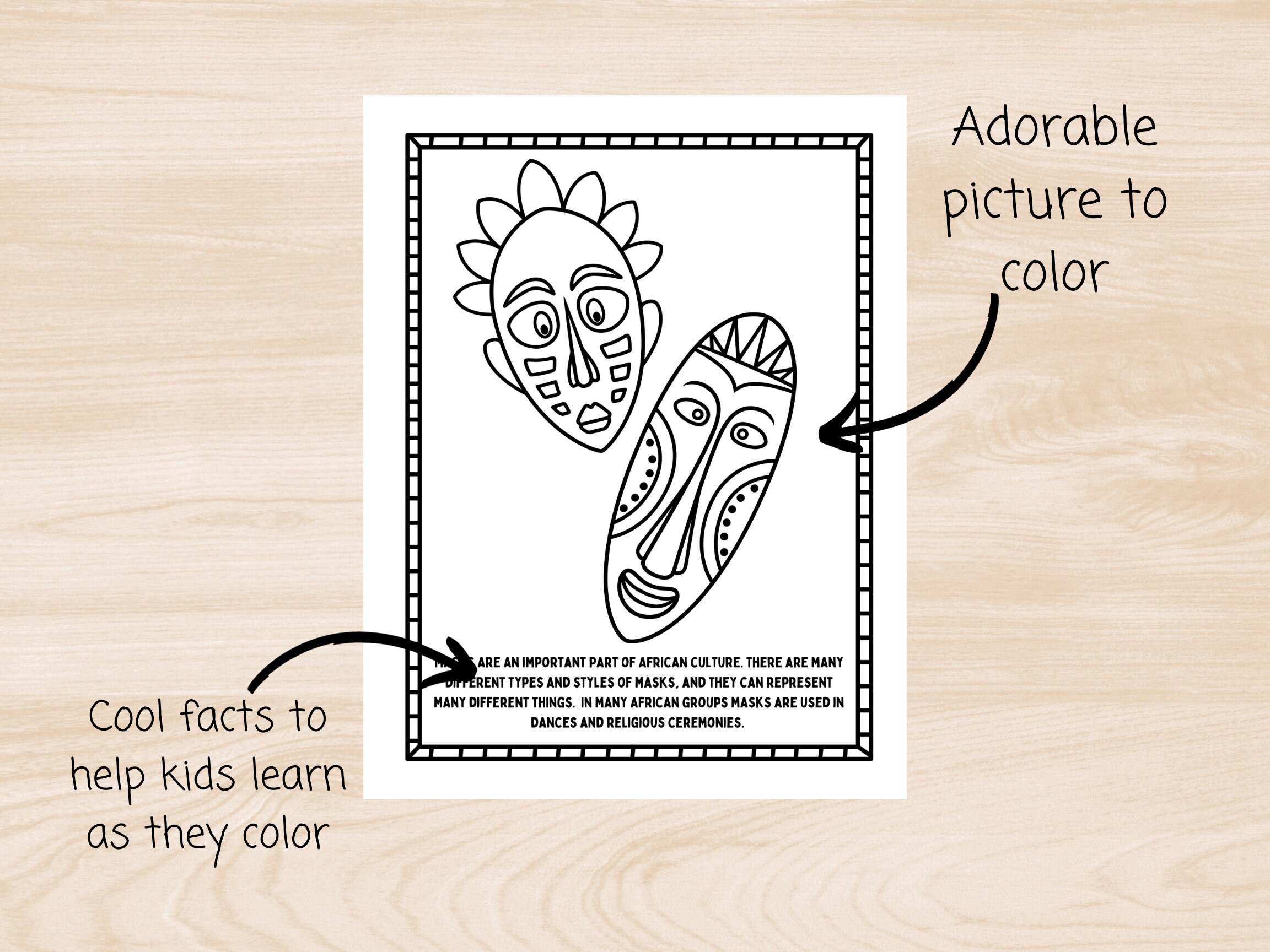 Let's Learn About Africa Coloring Page Bundle. 26 Coloring Activity ...