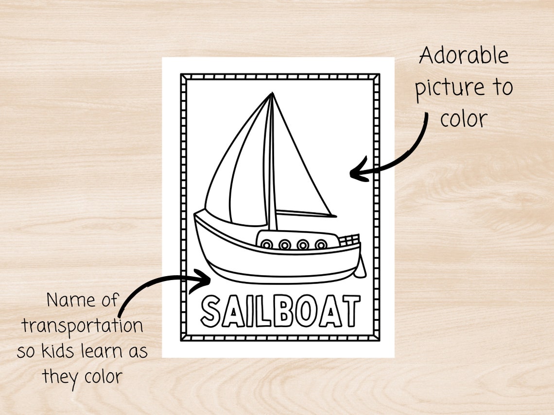 Transportation Coloring Pages. Cars, Trucks, Planes, Boats ...