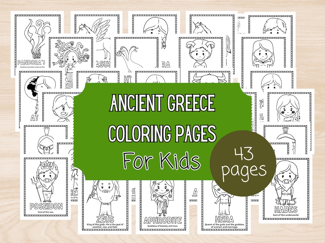 Ancient Greece Educational Coloring Pages for Kids. Teaching Kids About ...