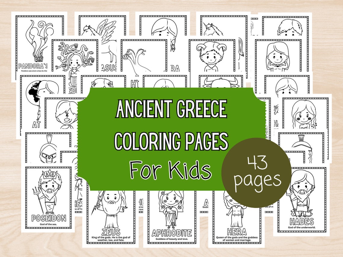 Ancient Greece Educational Coloring Pages for Kids. Teaching Kids About ...
