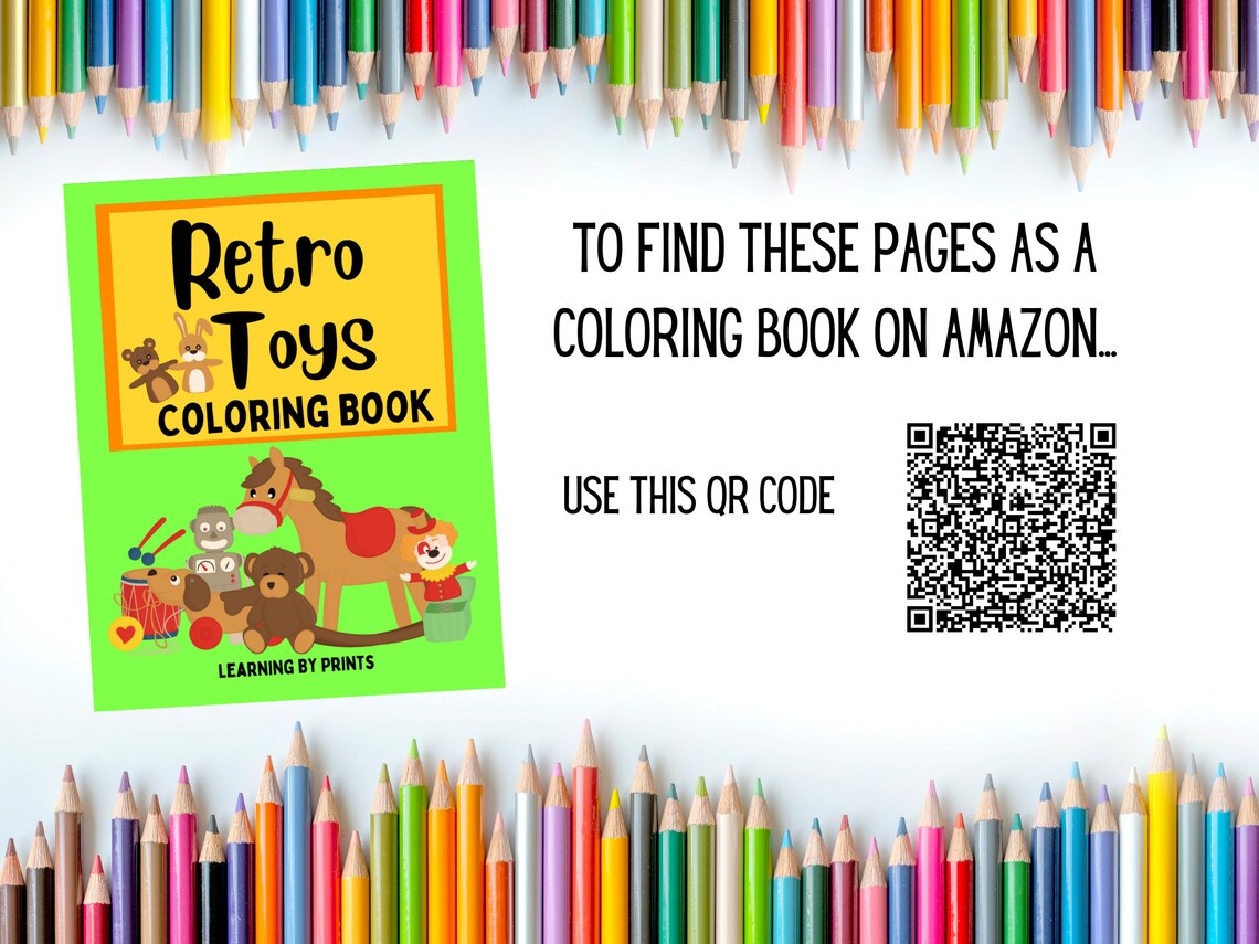 Retro Toys Coloring Pages for Kids. Educational Worksheets for Children ...