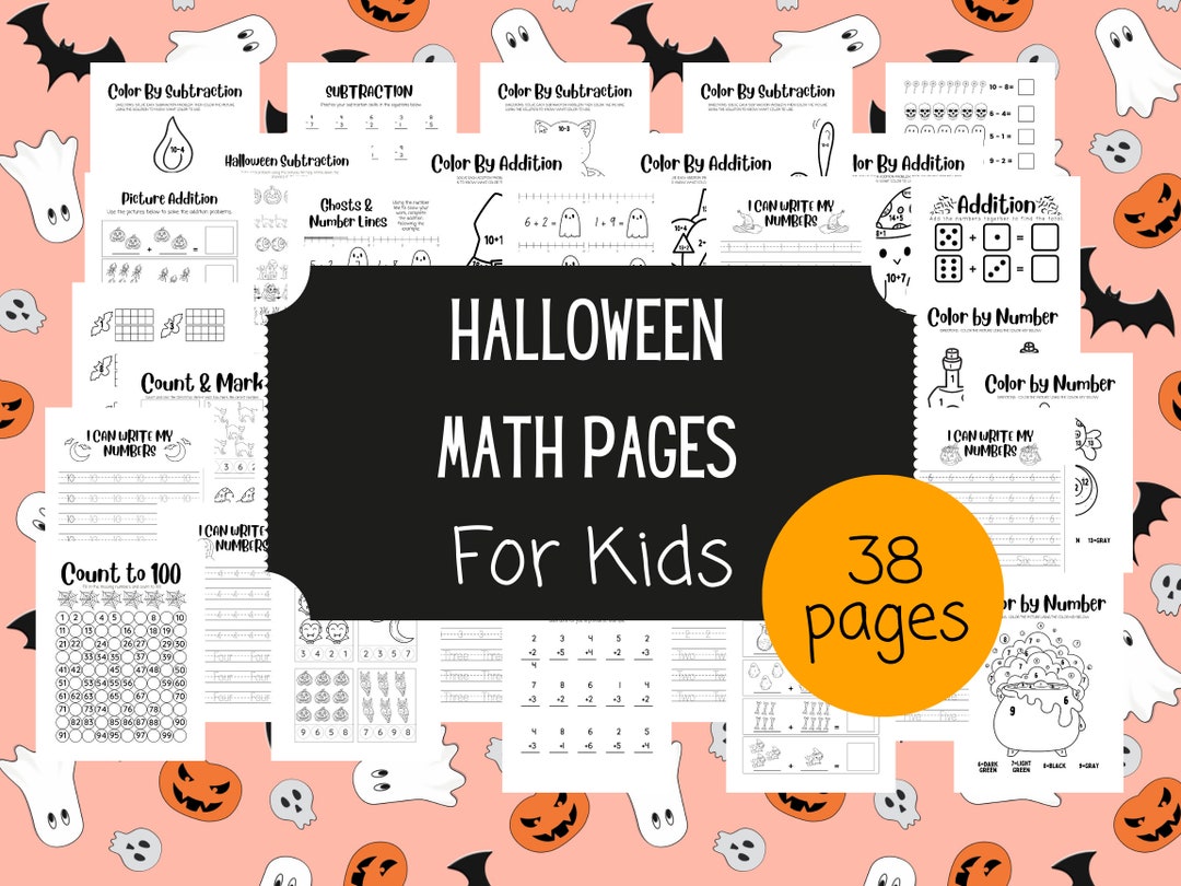 Halloween Themed Math Worksheets for Kids. Kindergarten Level Math ...