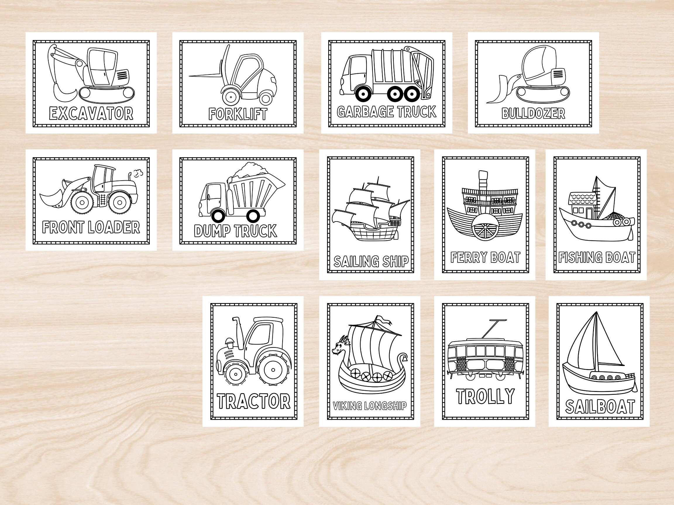 Transportation Coloring Pages. Cars, Trucks, Planes, Boats ...