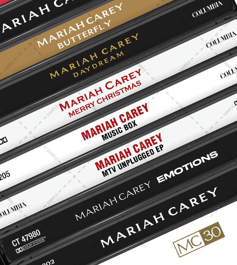 Mariah Carey MC30 Cassette CD Album Spine Collection, Illustrated ...
