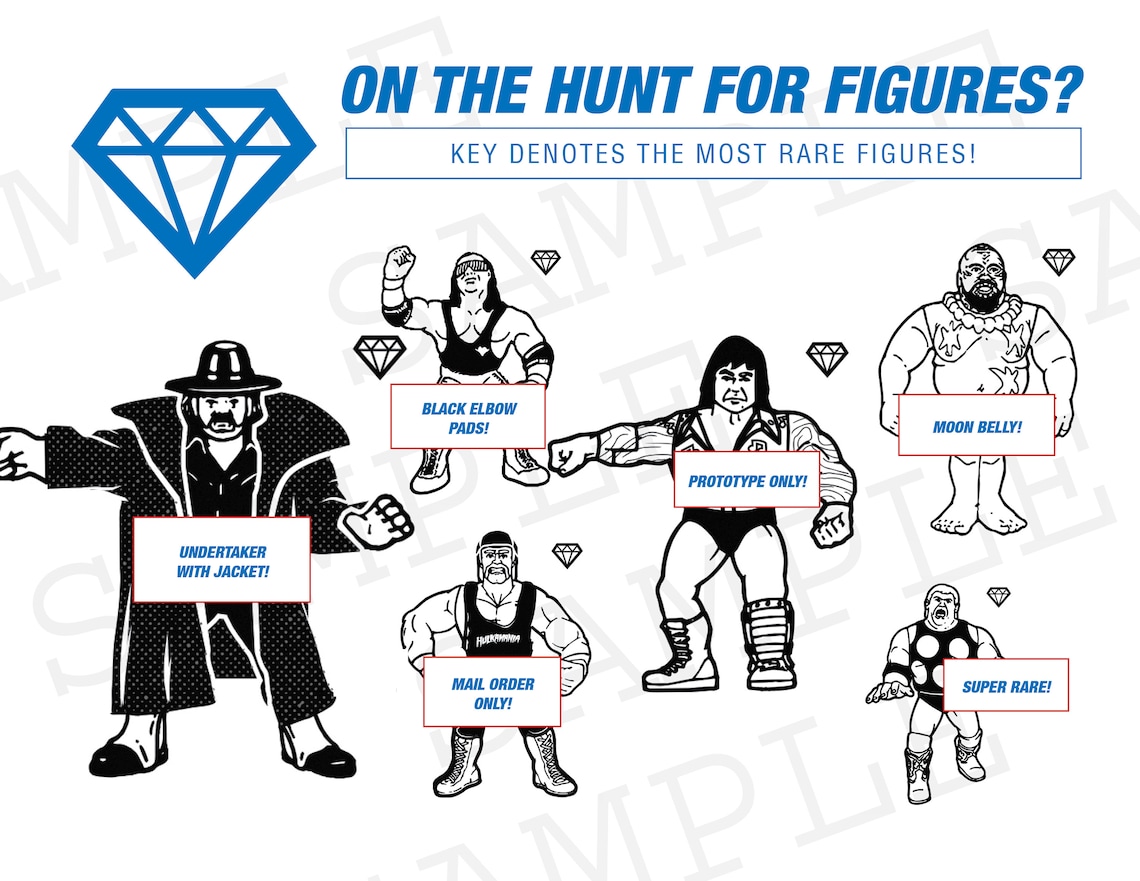 Ultimate WWE WWF Hasbro Collectors Checklist Poster, 18x24 - Etsy