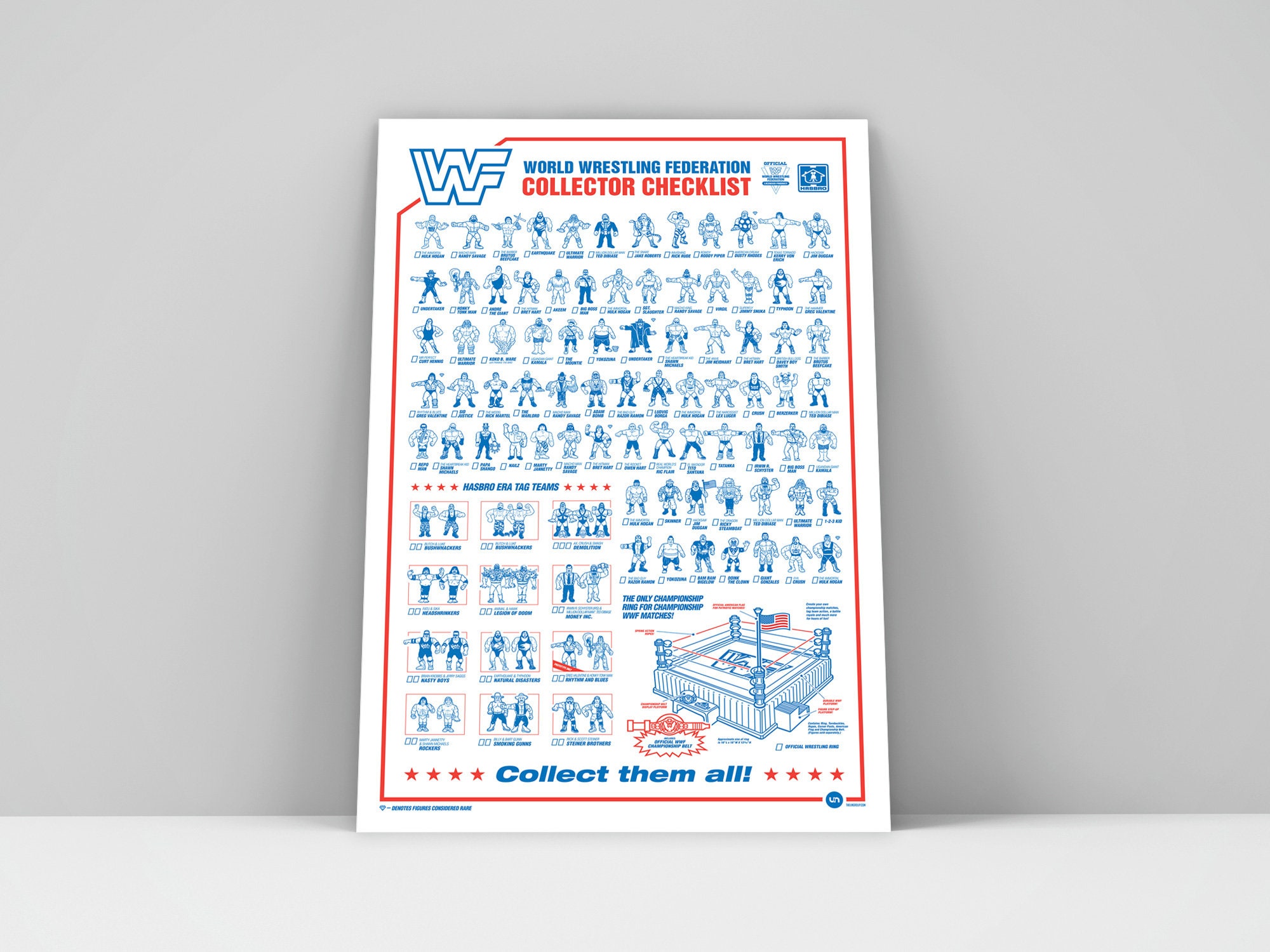 Ultimate WWE WWF Hasbro Collectors Checklist Poster, 18x24 - Etsy