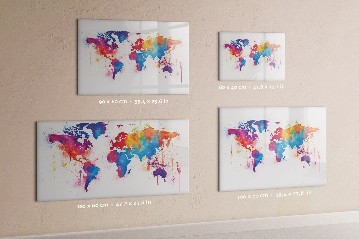 World Map Magnetic Board, Places You've Been, Multicolour Trip Map ...