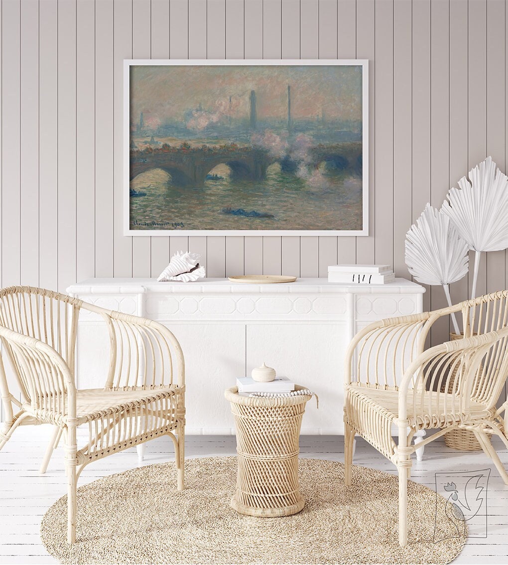 Waterloo Bridge Gray Day Claude Monet 133 Famous Painting, Painting ...