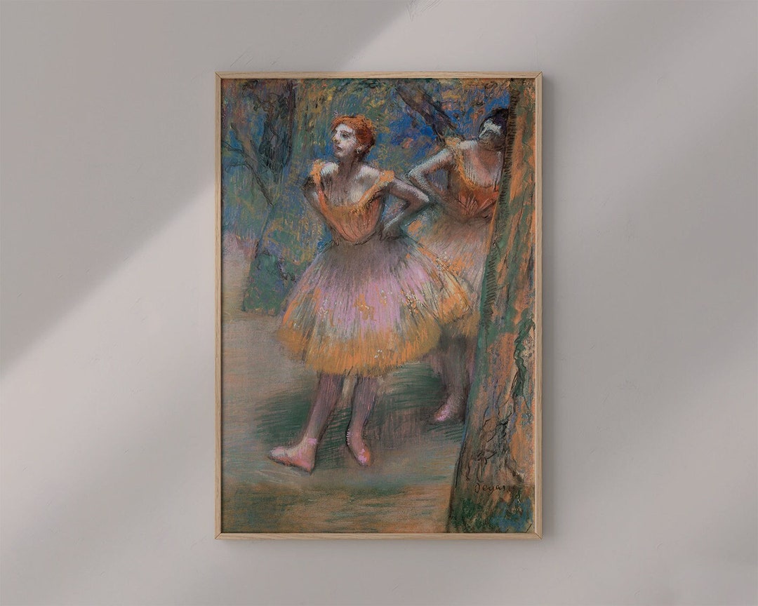 Two Dancers 1893 1898 by Edgar Degas Poster, Orange Aesthetic, Green ...