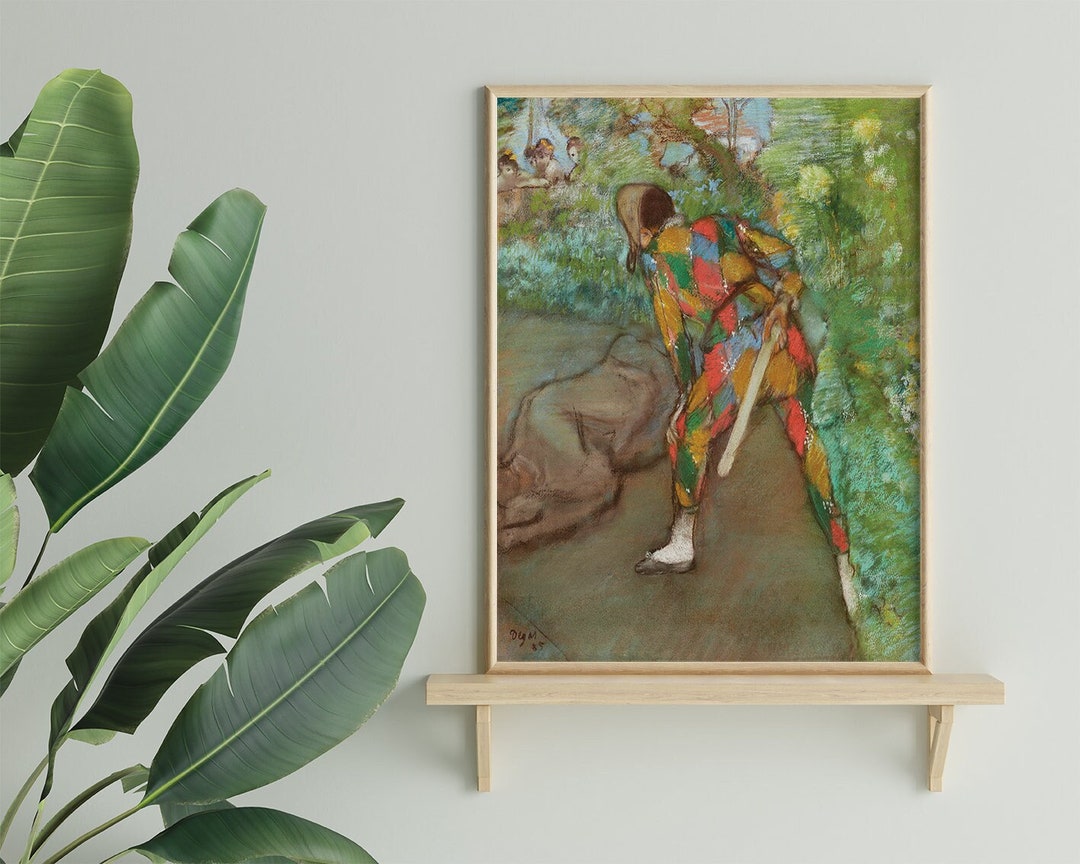 Harlequin 1885 by Edgar Degas Poster, Green Aesthetic, Brown Room Decor ...
