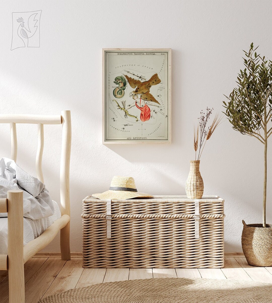 Astronomical Chart Illustration Antinous Constellation Sidney Hall #24 ...