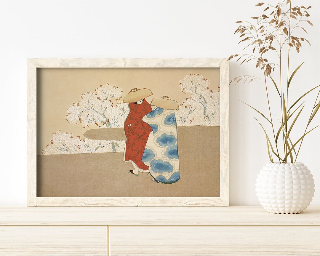 Hanami Season Japanese Flowers Kamisaka Sekka #228 Retro Prints, Beige ...