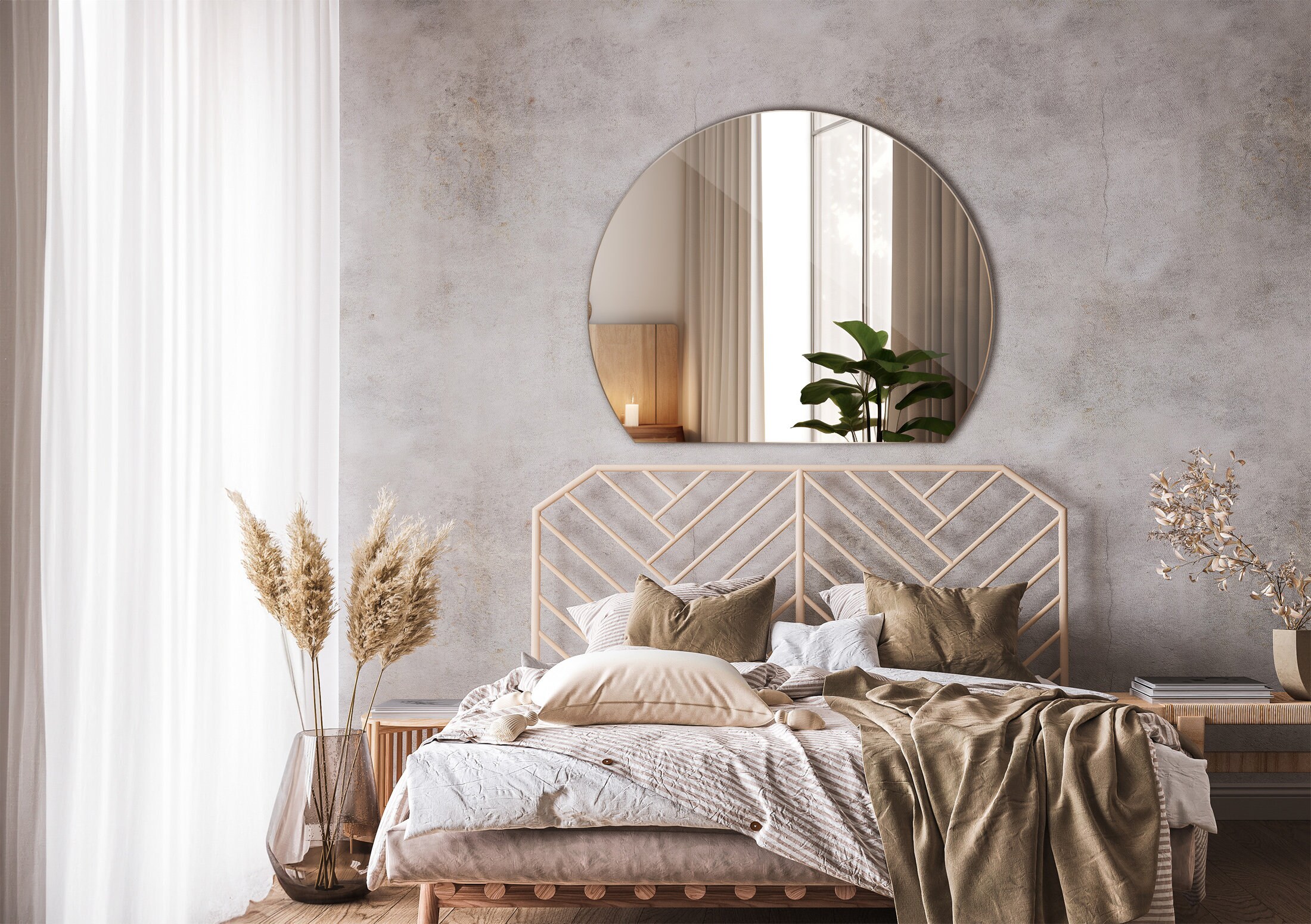 Irregular Mirror, Half Circle Mirror, Mirror Wall Decor, Modern Style ...