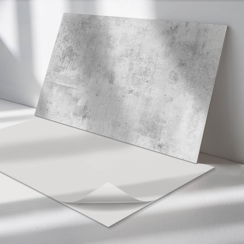 Raw Concrete Texture Panel Stickers, Gray Self Adhesive Panels ...