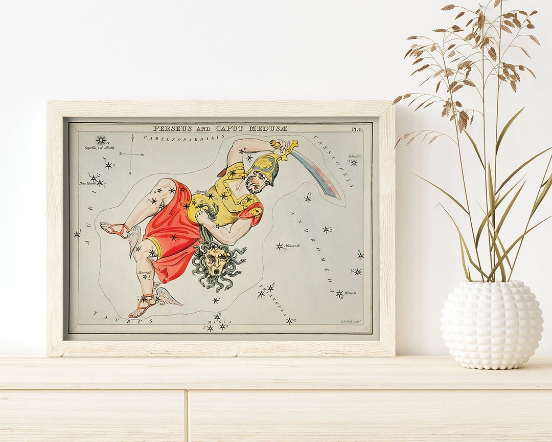 Astronomical Chart Illustration Perseus Print Sidney Hall #7 ...