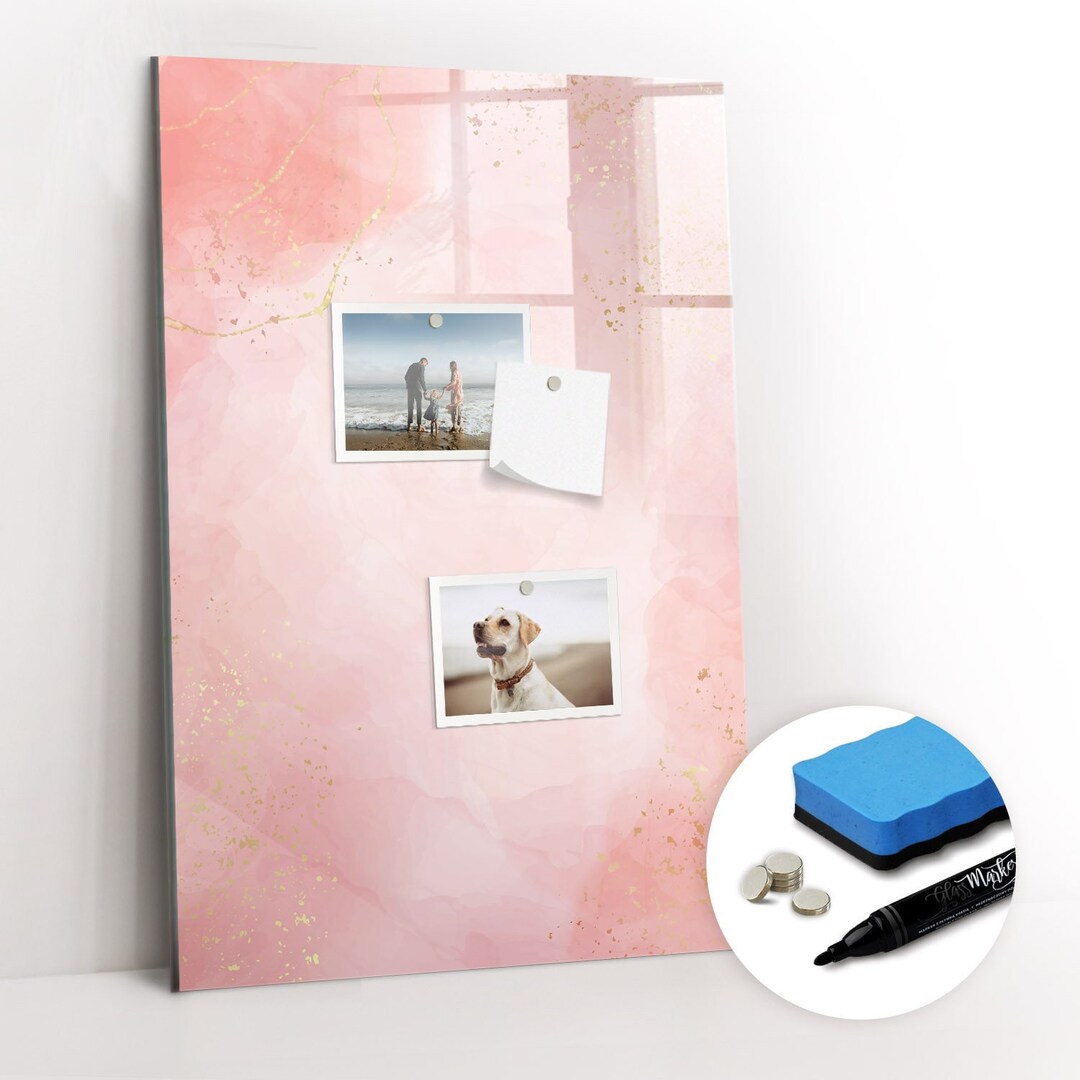 Pink Marble Magnetic Board, Wall Organizer, Pink Mood Board, Wall ...