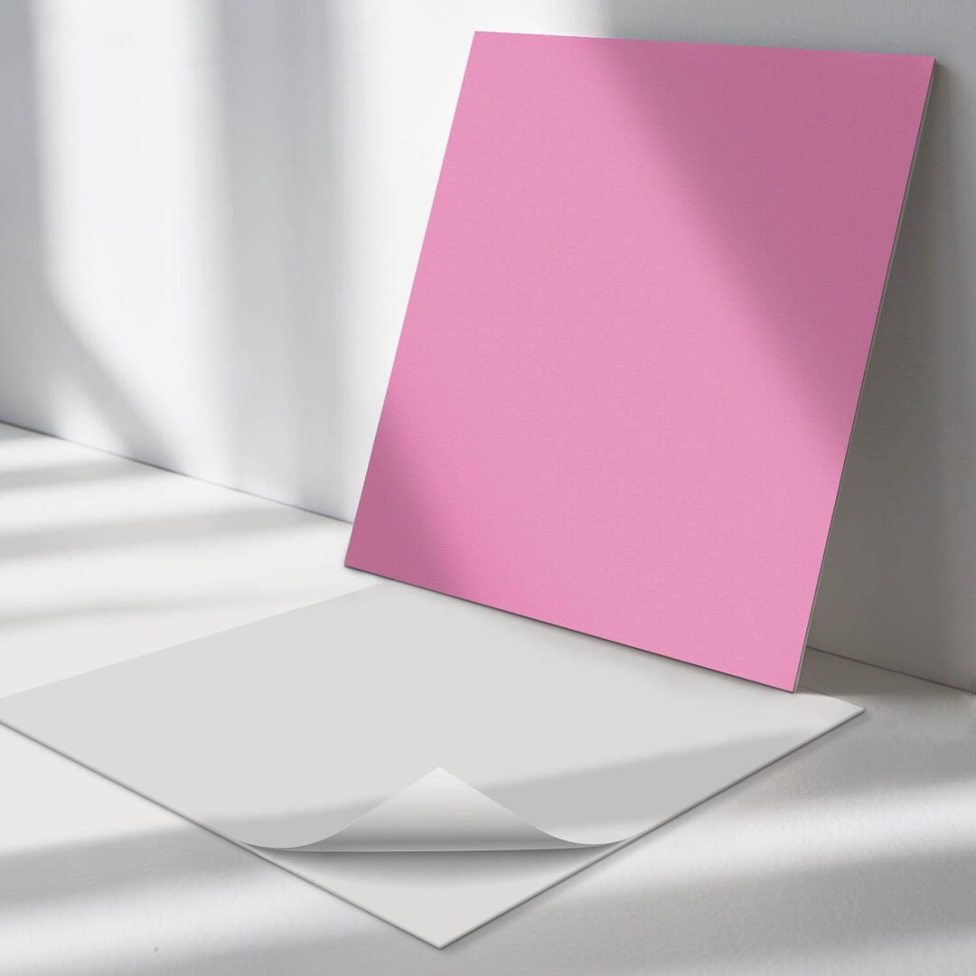 Pastel Pink Color PVC Wall Tiles, Pink Tile Stickers, Peel and Stick ...