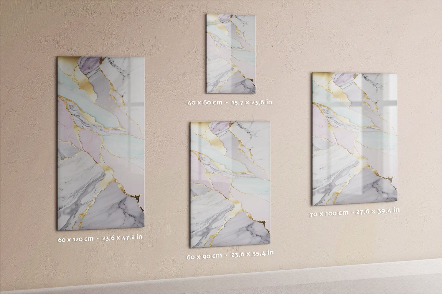 Decorative Marble Magnetic Board, Photo Wall Display, Multicolour Memo ...