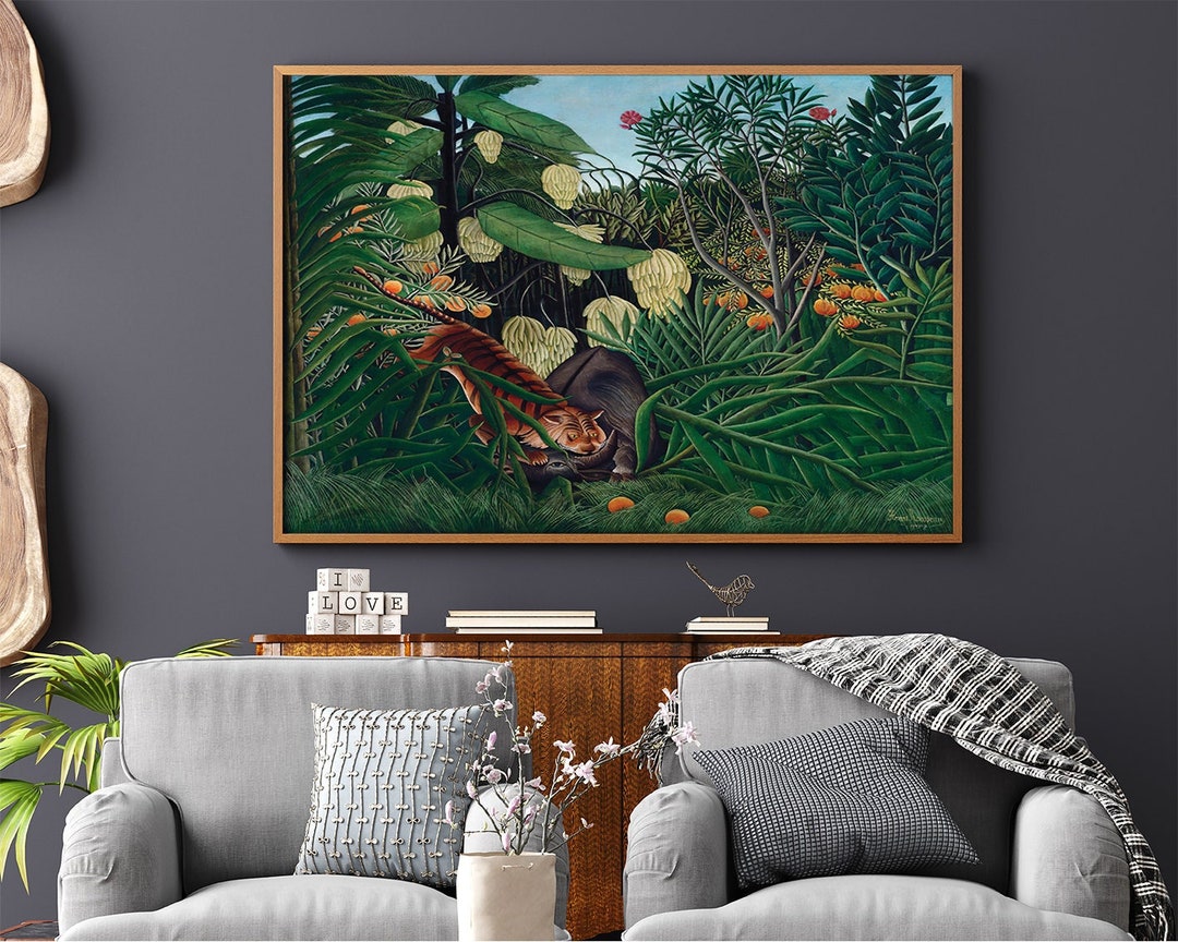 Fight Between A Tiger and A Buffalo by Henri Rousseau #264 Retro Prints ...