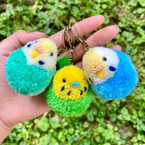 Green Budgie Bird Keychain Handmade, Green Parakeet, Green Budgie, Bird ...