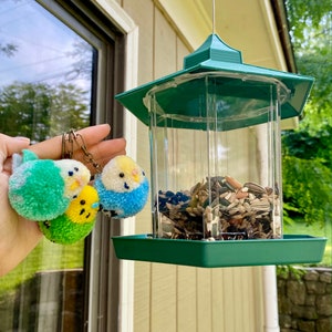 Green Budgie Bird Keychain Handmade, Green Parakeet, Green Budgie, Bird ...