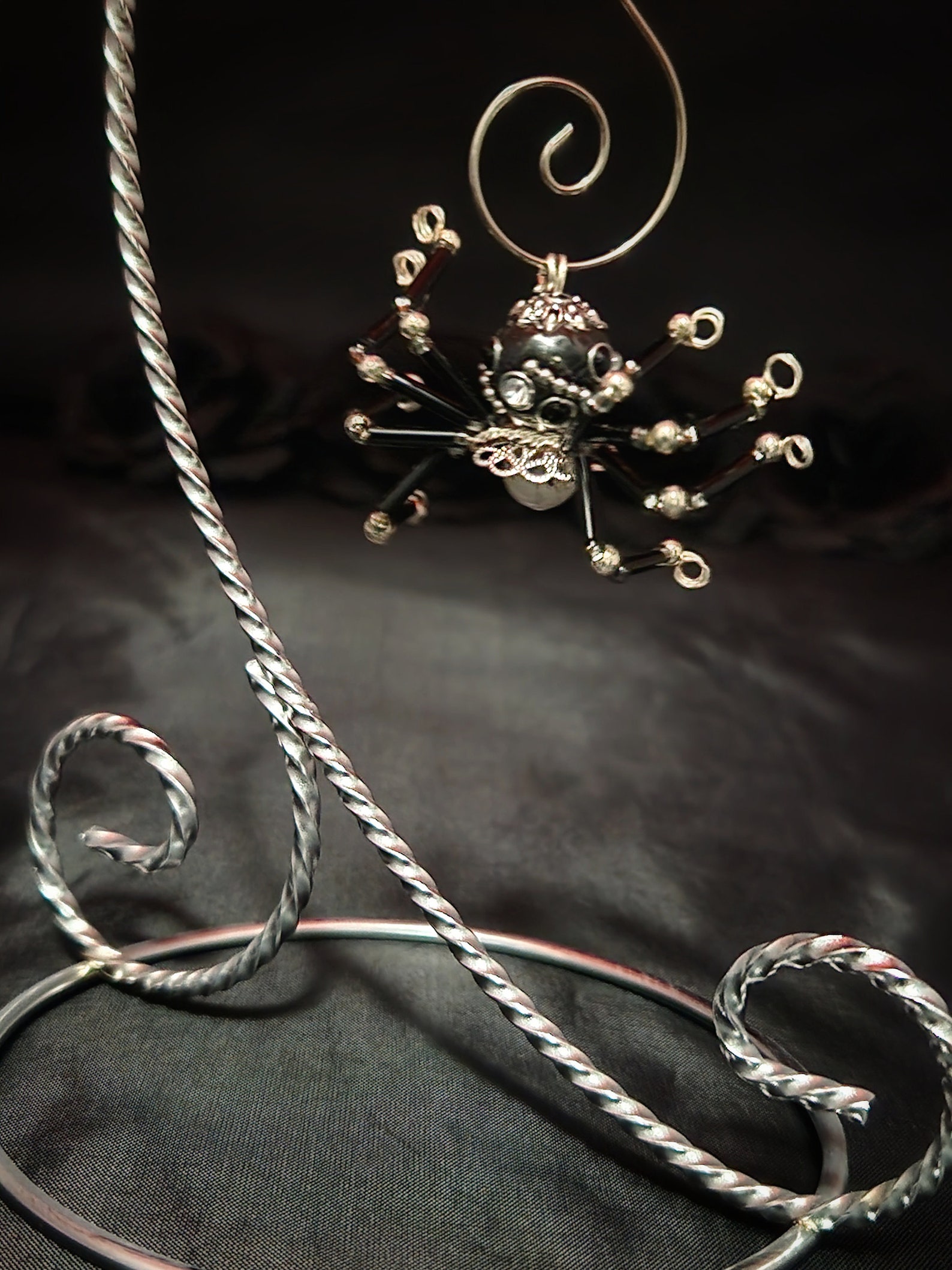 Small Black and Silver Spider - Etsy