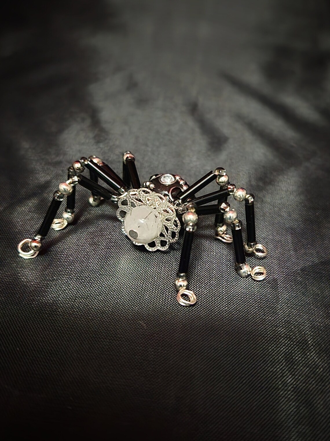 Small Black and Silver Spider - Etsy