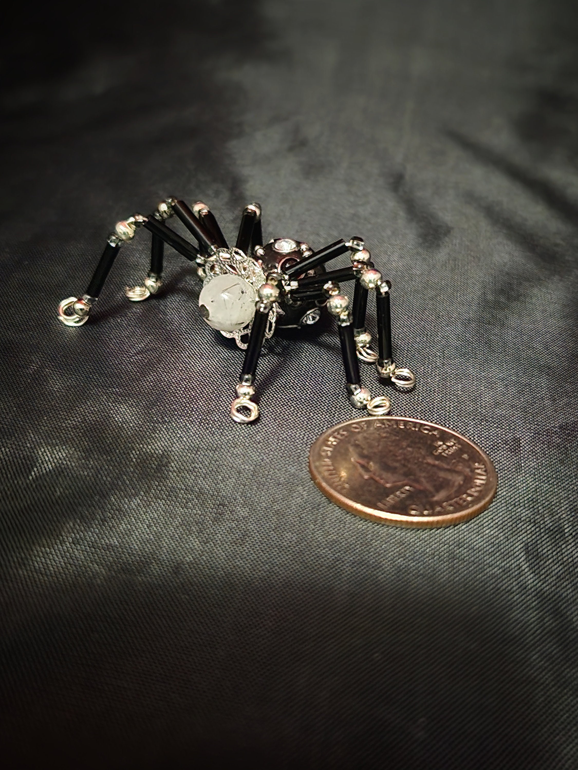 Small Black and Silver Spider - Etsy