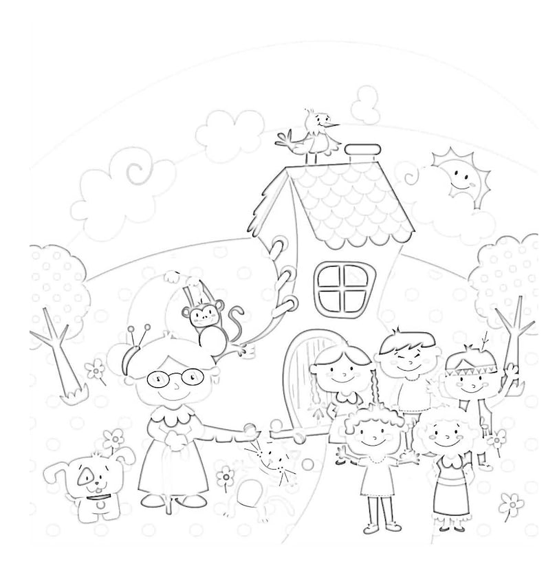 Bundle - the Old Lady in the Shoe -coloring Book, Sections 1 & 2 ...