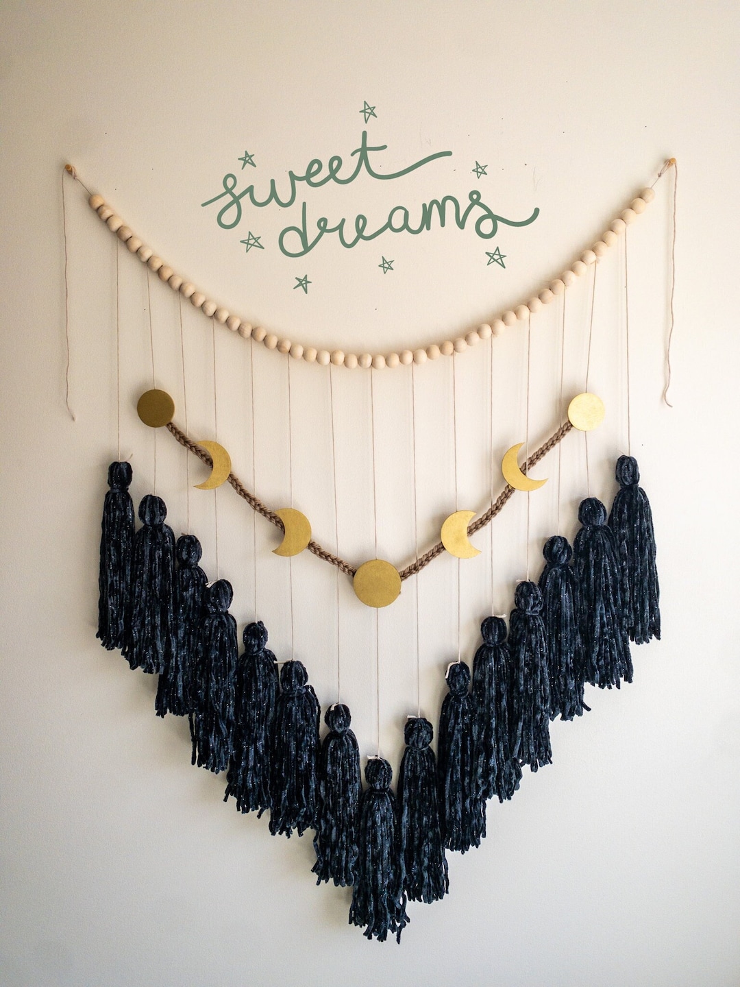 Lunar Phases Garland, Moon Phase Garland, Celestial Decor, Lunar Wall ...