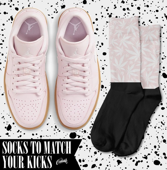 Pink And White Jordan Socks