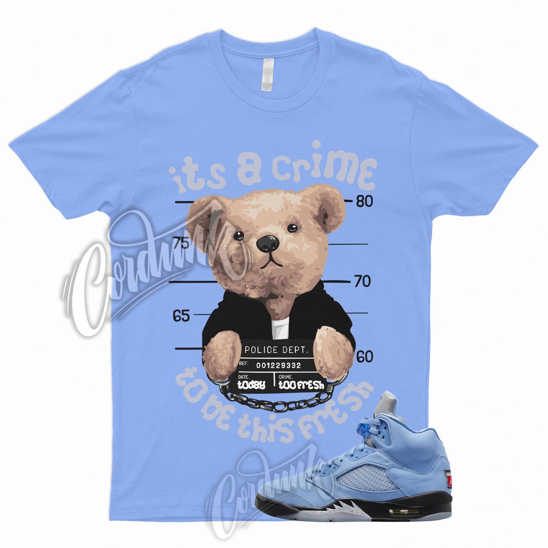 CRIME T Shirt to Match 5 UNC University Blue Powder Hyper Carolina 1 2 ...