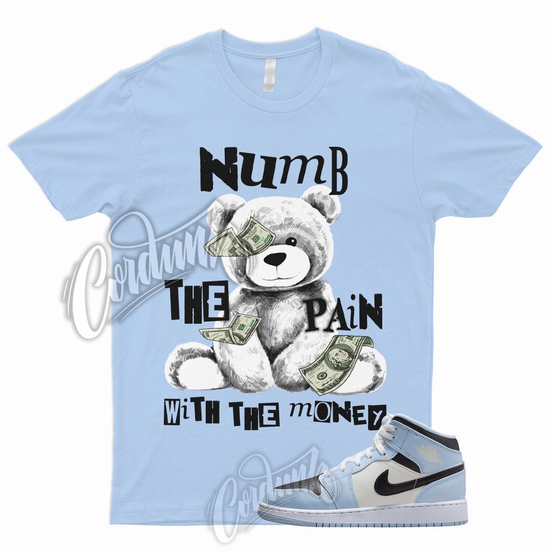 Numb T Shirt for 1 Mid Gs Ice Blue Unc Powder Light Black Sail White ...