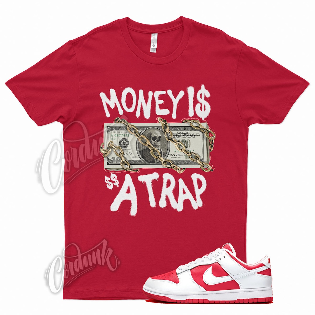 Red TRAP T Shirt for Dunk Low University Red White Vapormax Air Force ...