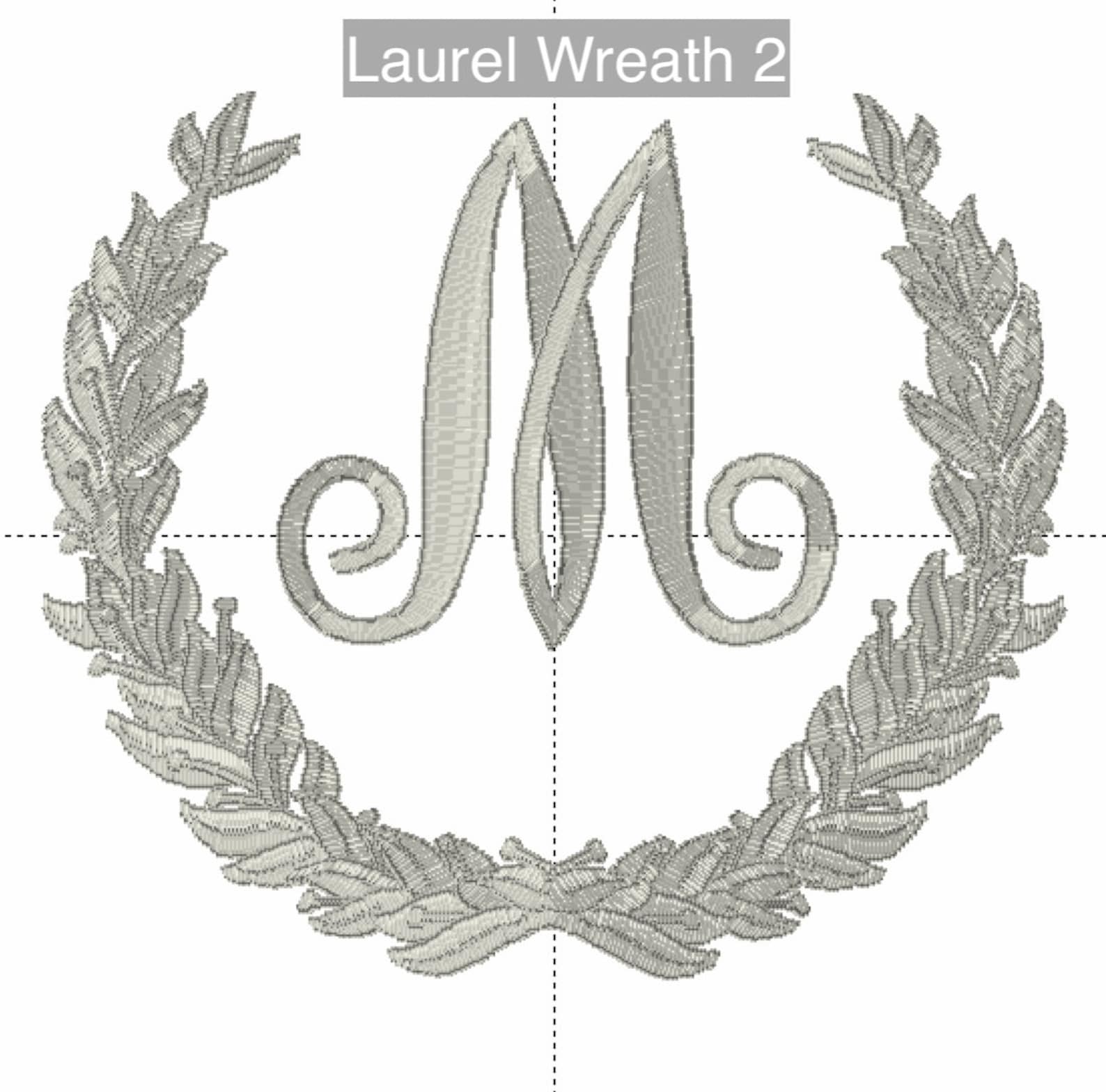 Laurel Swag Monogram Wreath Sash - Etsy