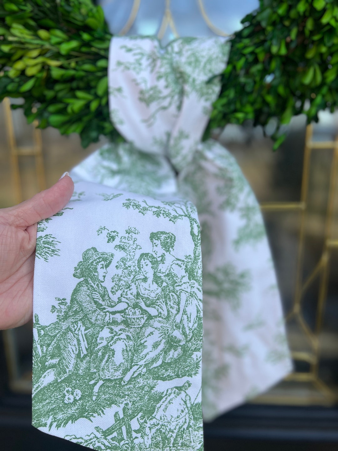 PLAIN Classic French Toile Wreath Sash, PLAIN French Country Monogram ...